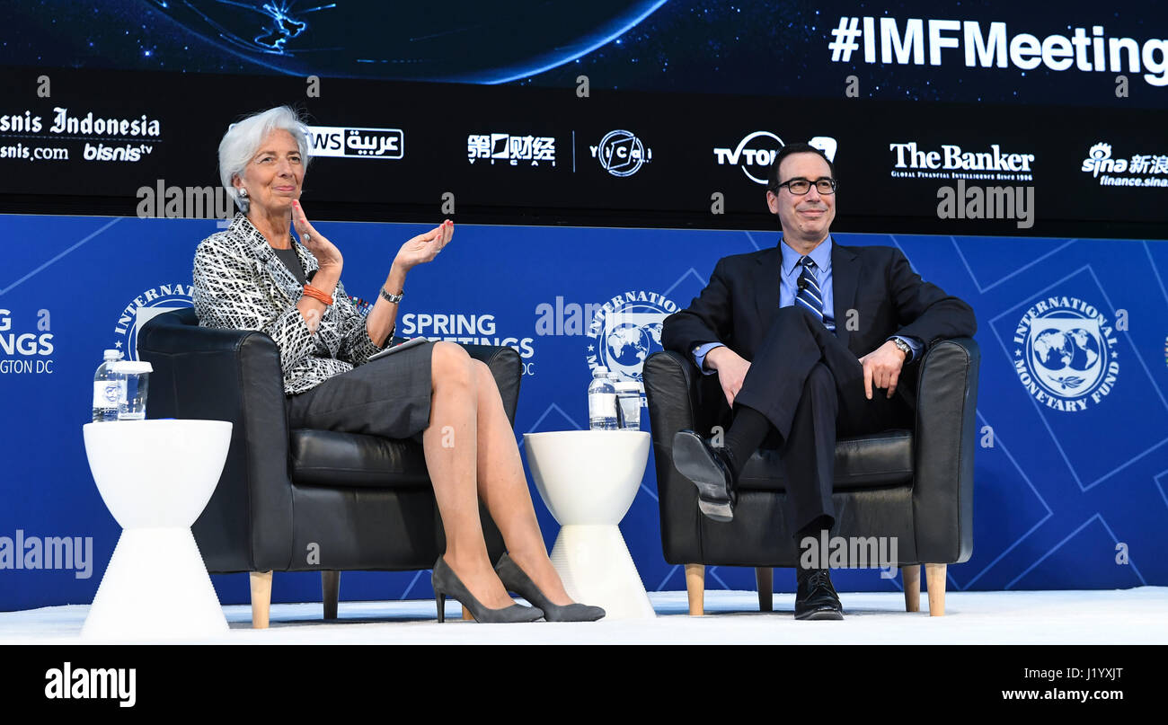 Washington, DC, USA. 22nd Apr, 2017. U.S. Treasury Secretary Steven ...