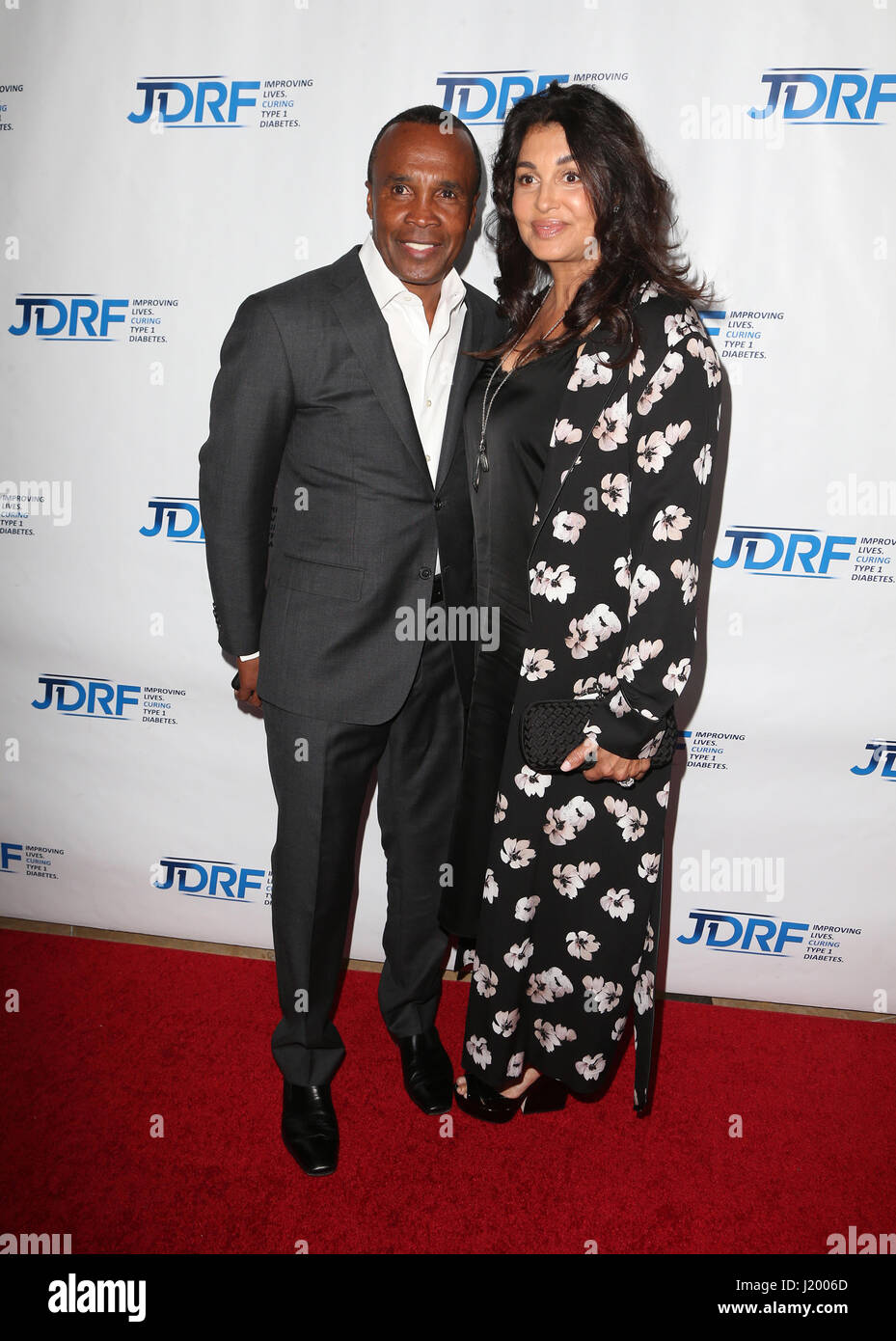 Beverly Hills, Ca. 22nd Apr, 2017. Sugar Ray Leonard, Bernadette Robi ...