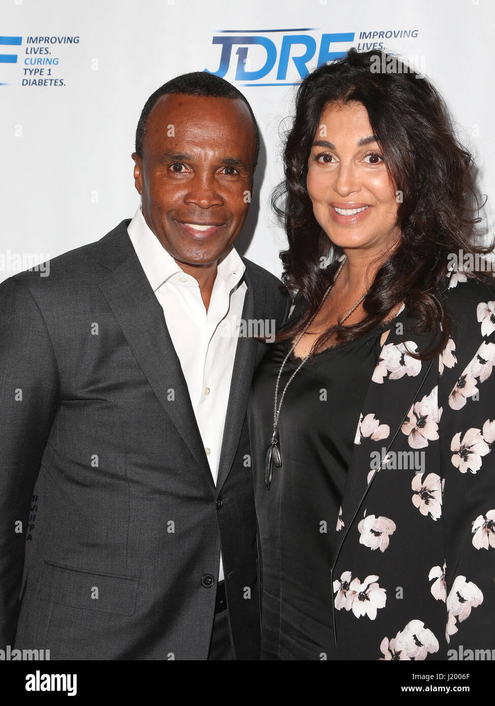 Beverly Hills, Ca. 22nd Apr, 2017. Sugar Ray Leonard, Bernadette Robi ...