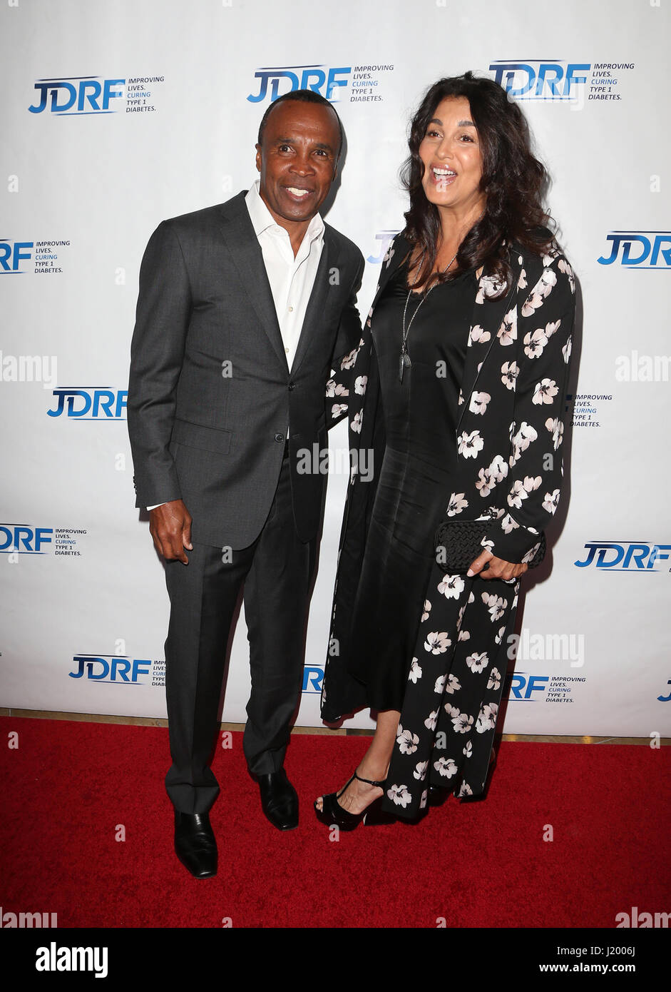 Beverly Hills, Ca. 22nd Apr, 2017. Sugar Ray Leonard, Bernadette Robi ...