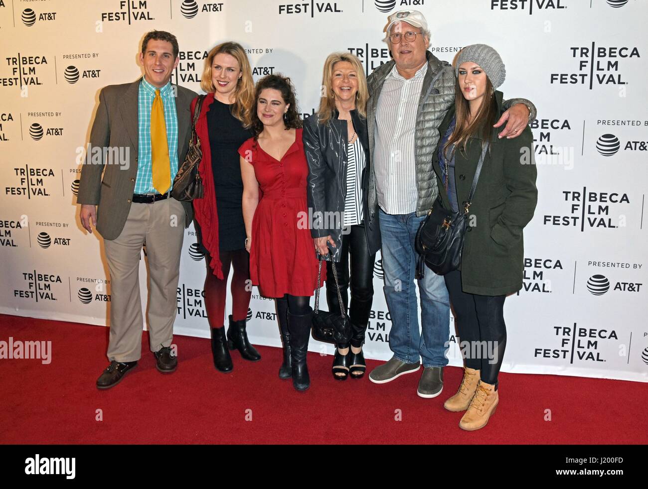 New York, NY, USA. 22nd Apr, 2017. Chevy Chase, wife Jayni Chase, daughters Caley Leigh Chase ...