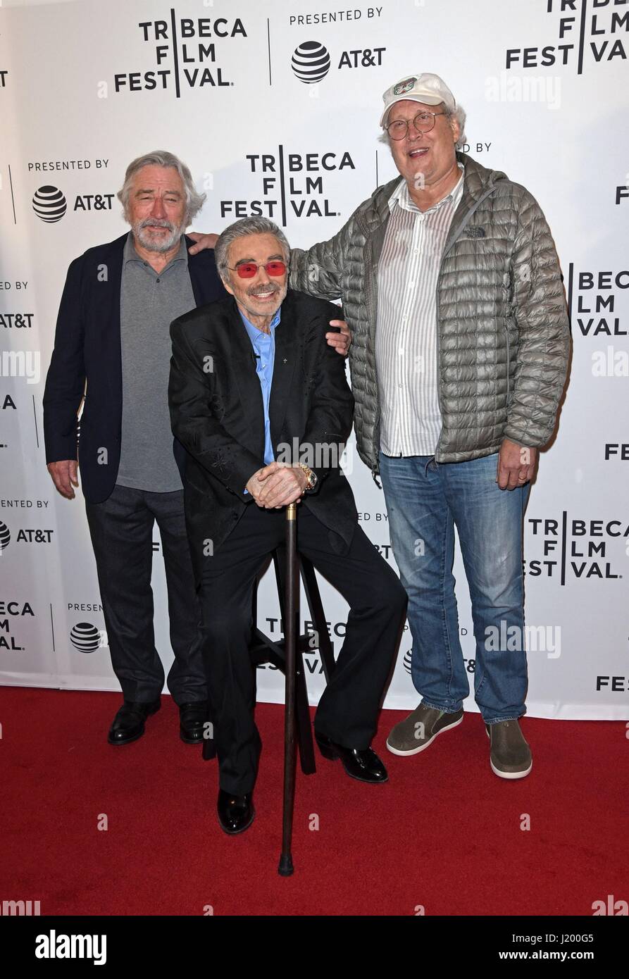 New York, NY, USA. 22nd Apr, 2017. Robert DeNiro, Burt Reynolds, Chevy ...