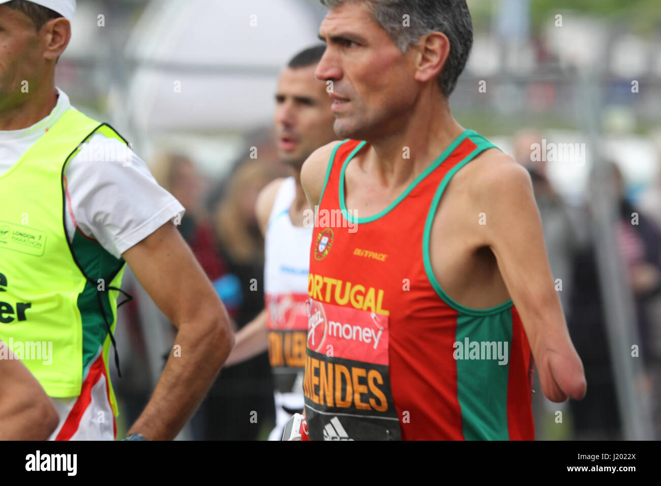 LONDON, UK, 23, APR, 2017: Disabled runners at the start of the Virgin ...