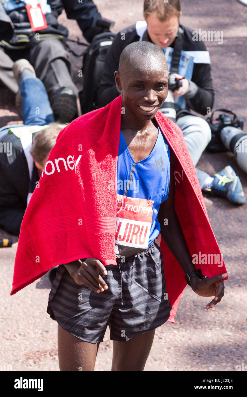 London, UK. 23rd Apr, 2017. Winner Daniel Wanjiru (KEN). The 37th ...