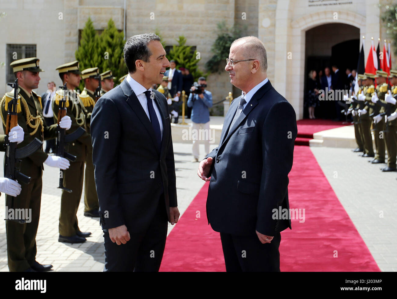 Ramallah, West Bank, Palestinian Territory. 23rd Apr, 2017. Palestinian ...