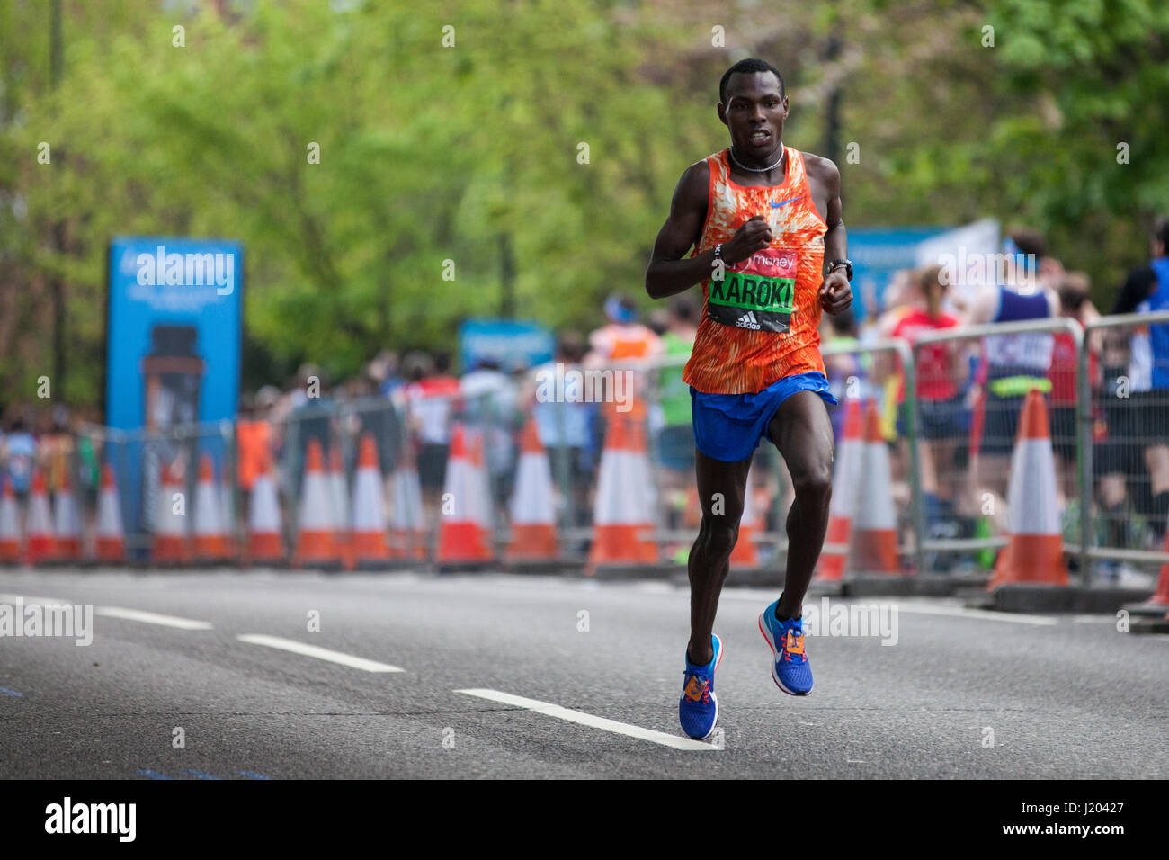 London, UK. 23rd Apr, 2017. Bedan Karoki of Kenya, who finished 3rd in ...