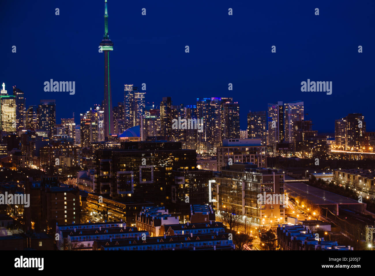 Toronto downtown skyline at night blue sky Stock Photo - Alamy