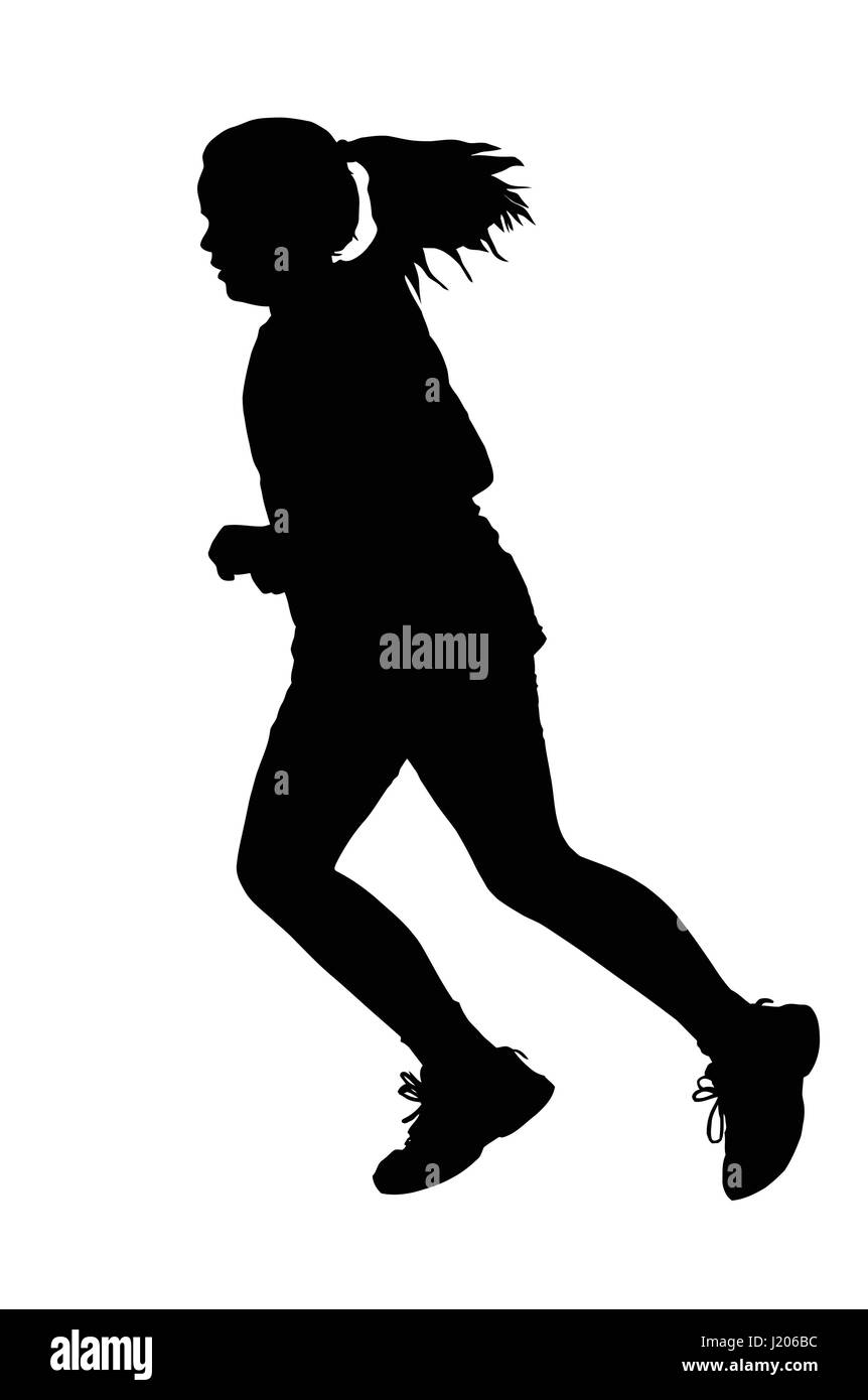 Girl Silhouette Ponytail Stock Vector Images - Alamy