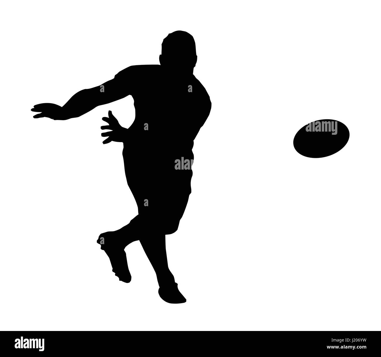 Rugby outline player Cut Out Stock Images & Pictures - Alamy