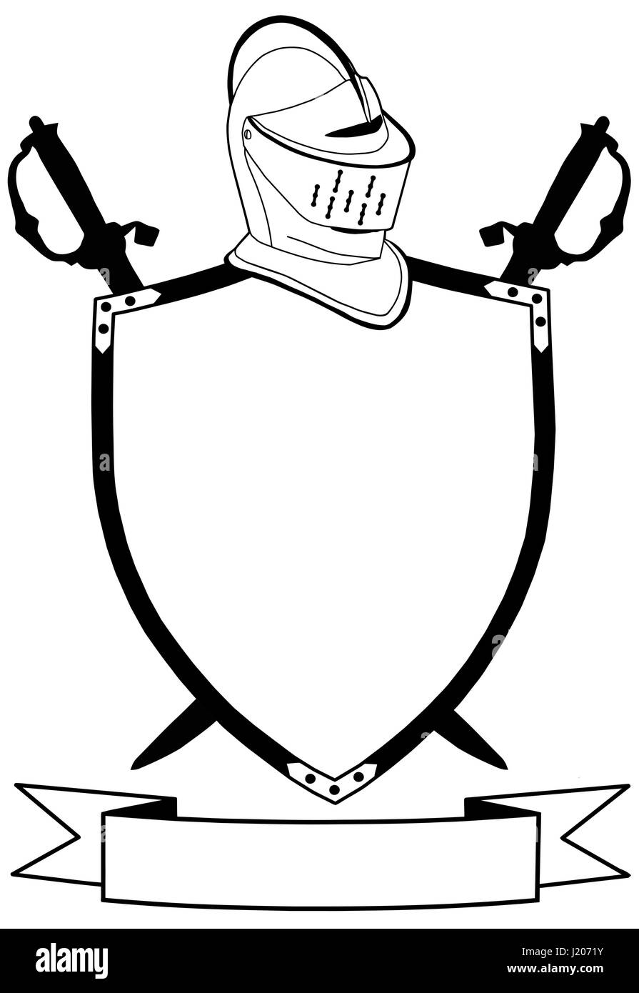 Shield And Banner Outline