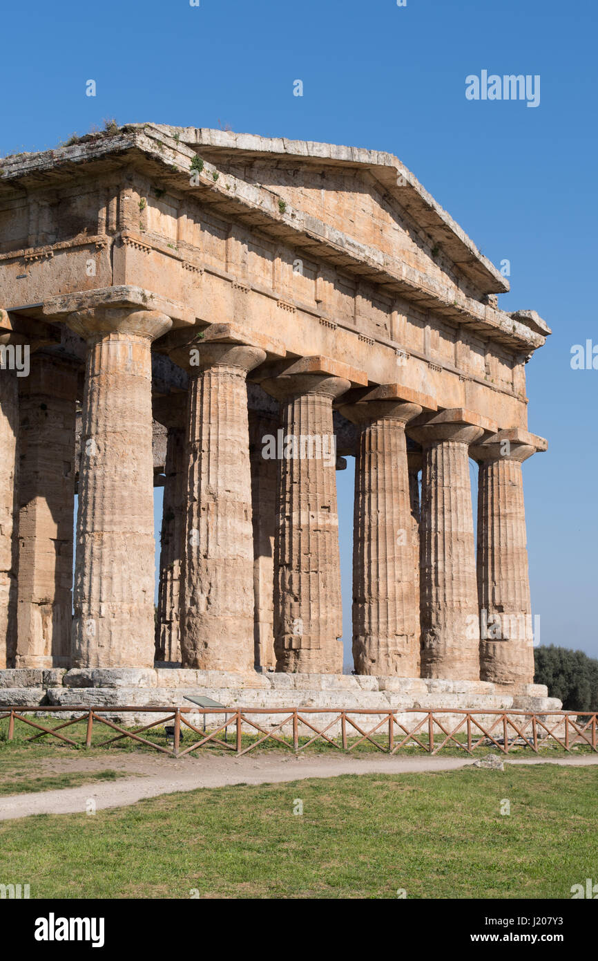 Temple of Neptune at Paestum archaeological site, Italy Stock Photo - Alamy