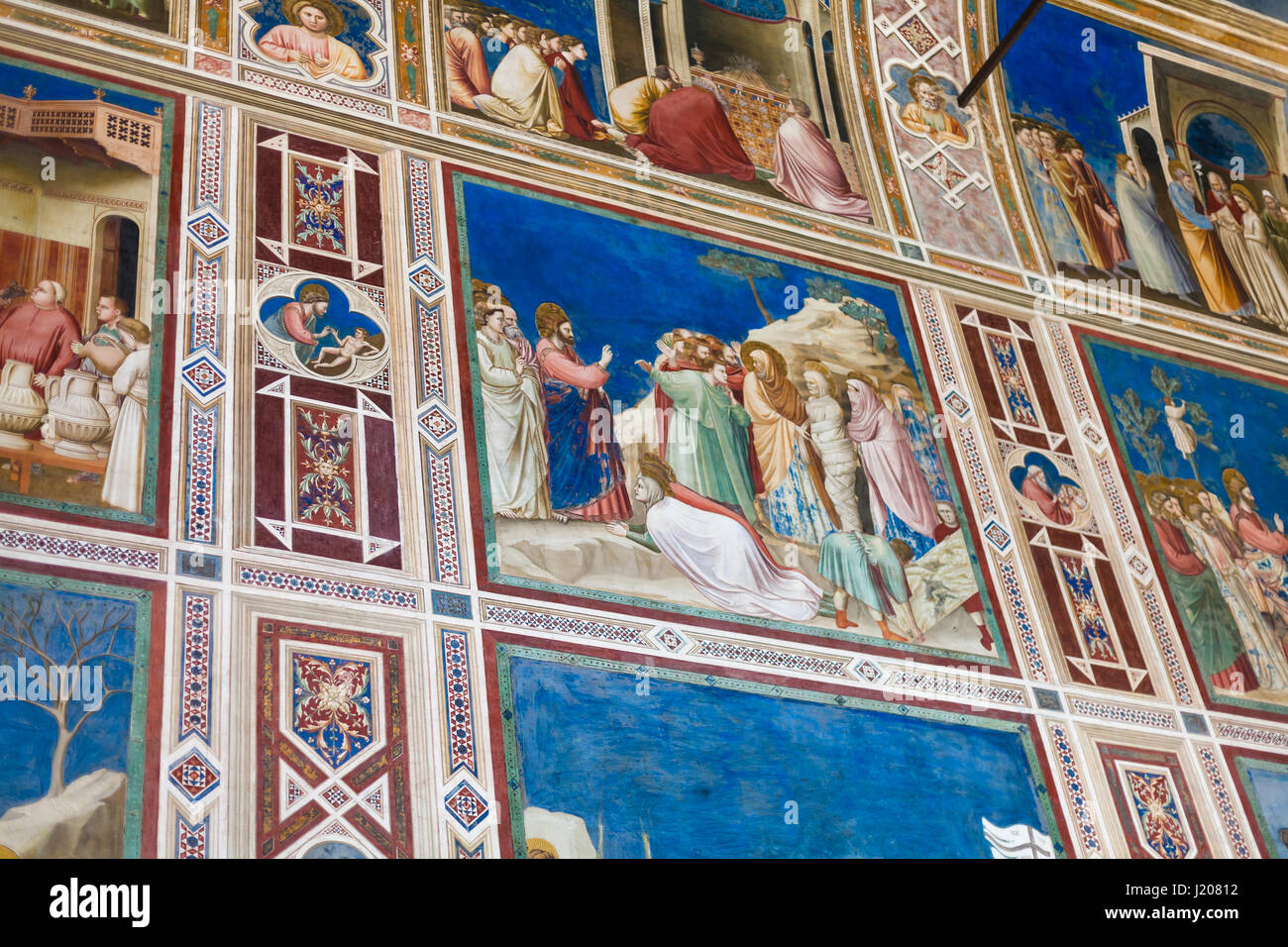 PADUA, ITALY - APRIL 1, 2017: paintings in Scrovegni Chapel (Cappella ...