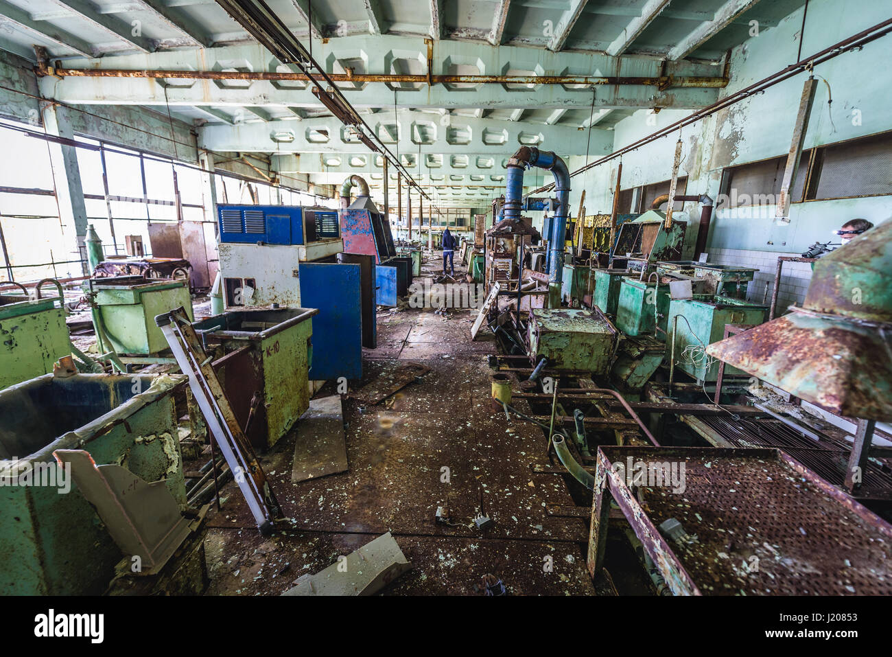 Inside the lacquering hall of abandoned Jupiter Factory in Pripyat ...