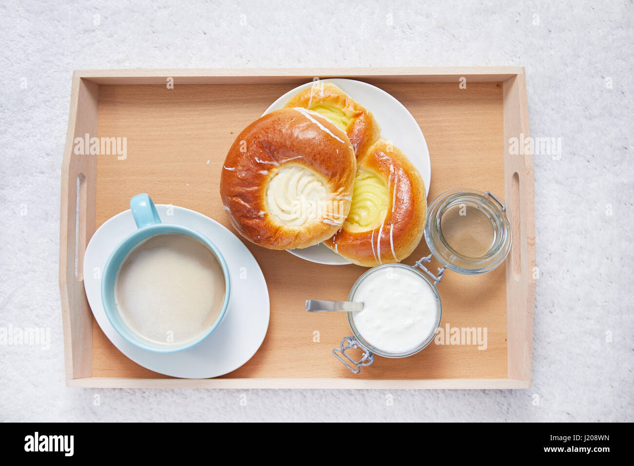 Sweet breakfast. top view Stock Photo - Alamy