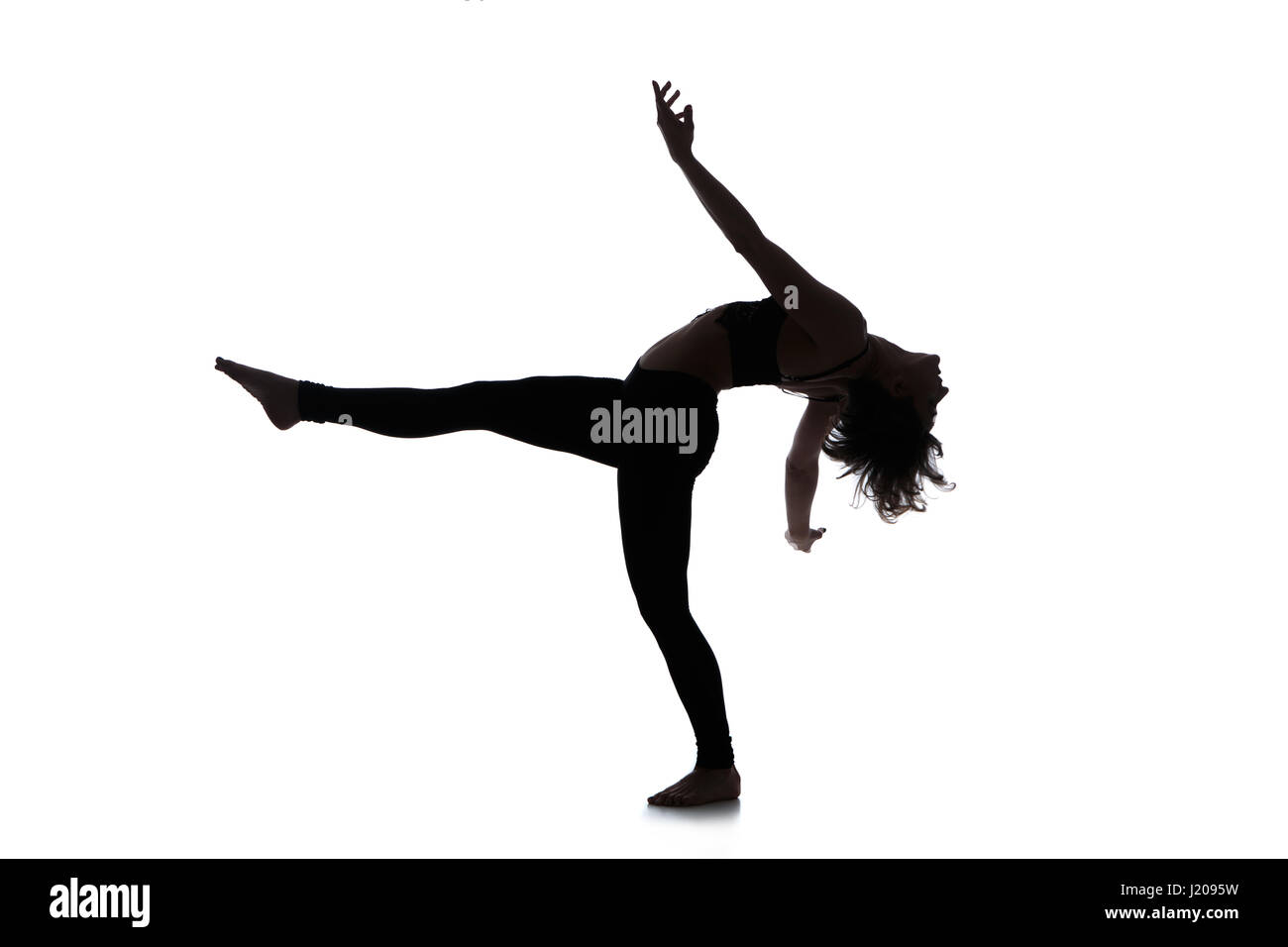 Dancing woman on white background Stock Photo - Alamy
