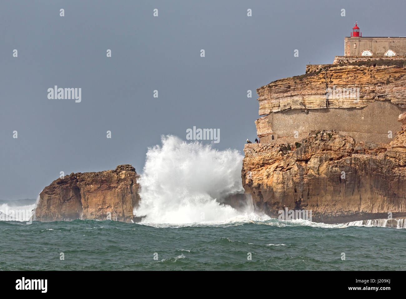 Big waves at Nazare, Portugal, Europe Stock Photo - Alamy