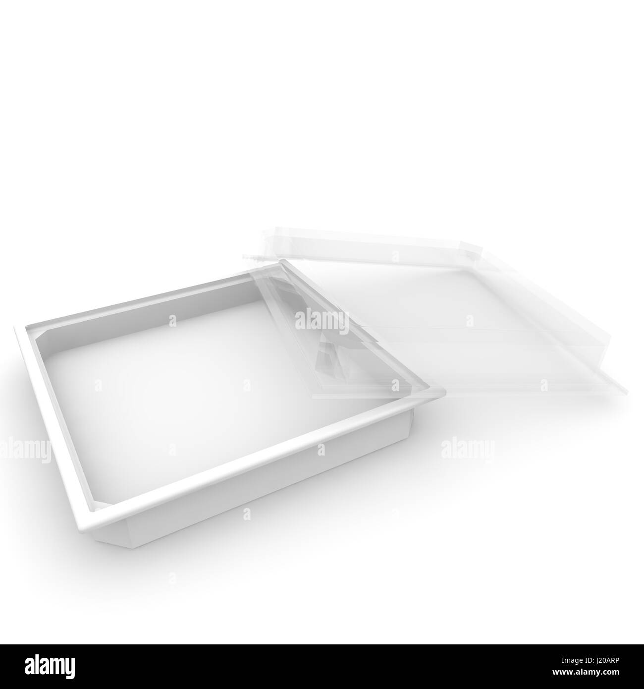 Empty plastic container with a transparent lid for food, confectionery ...