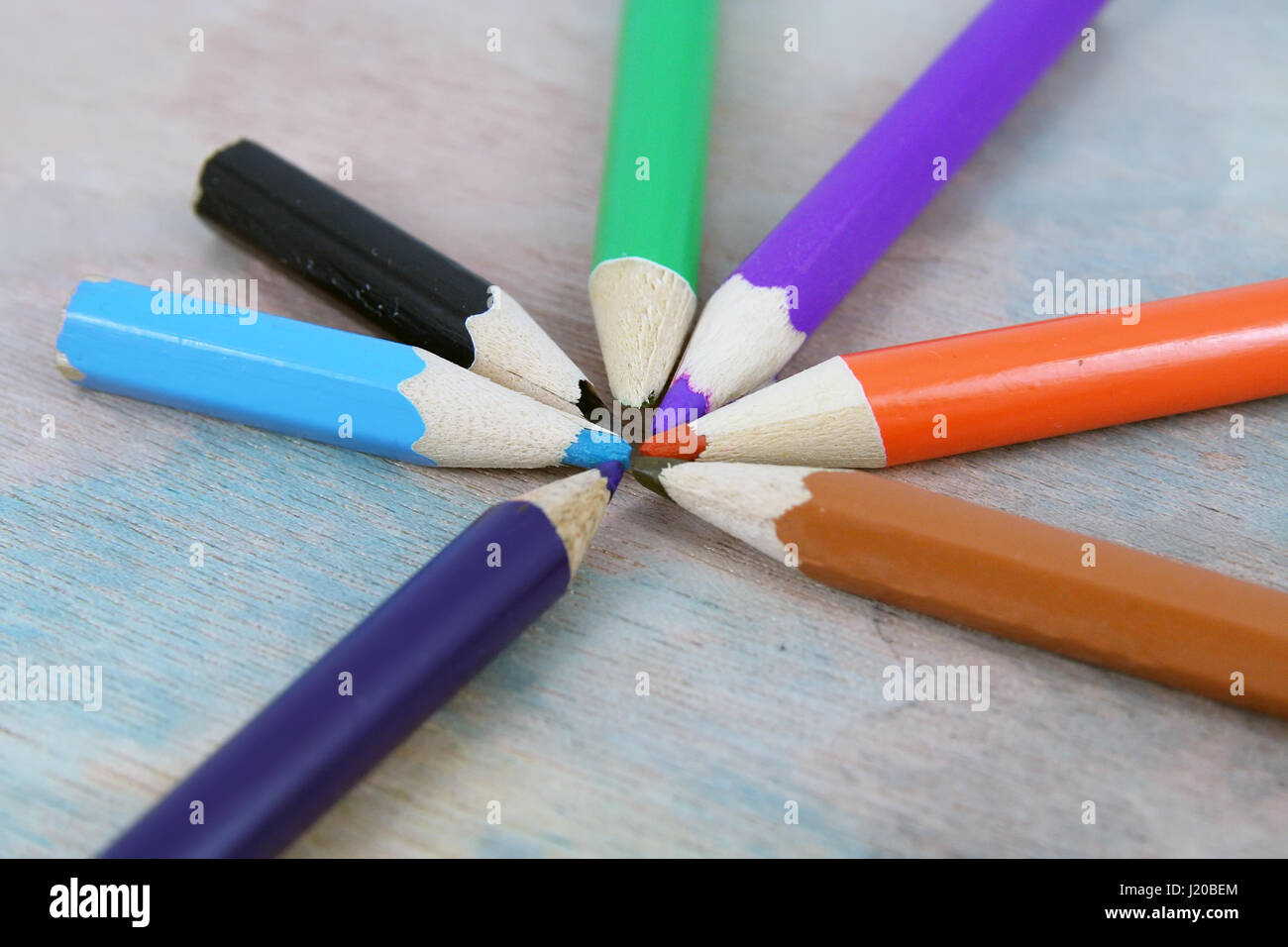 Kids crayons. Wooden drawing crayons Stock Photo - Alamy