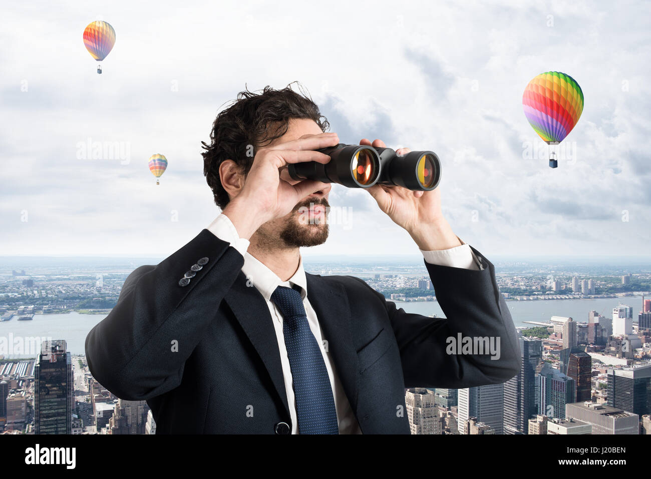 Businessman looking to the future and new opportunities Stock Photo - Alamy