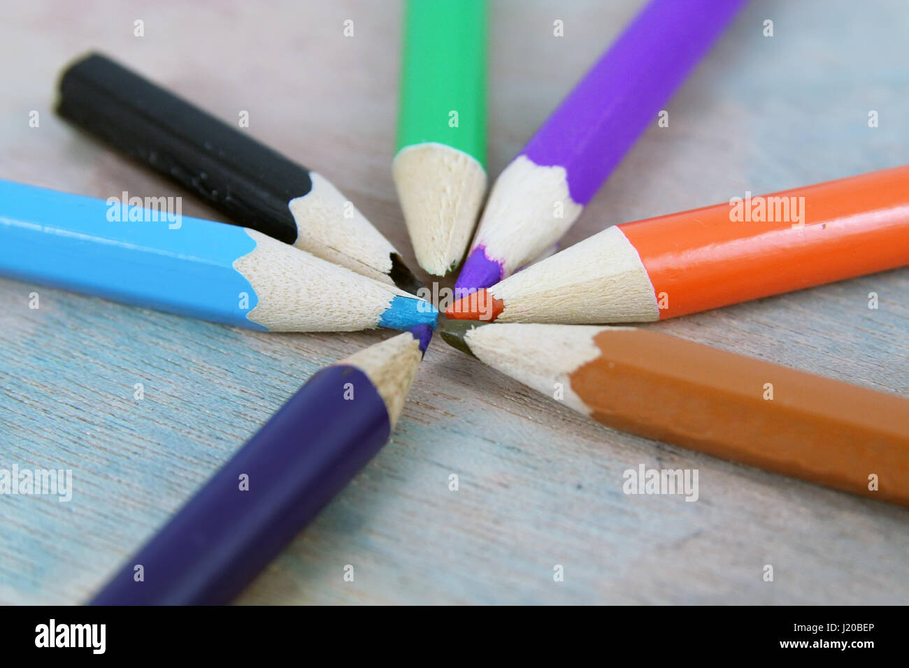 Kids crayons. Wooden drawing crayons Stock Photo - Alamy