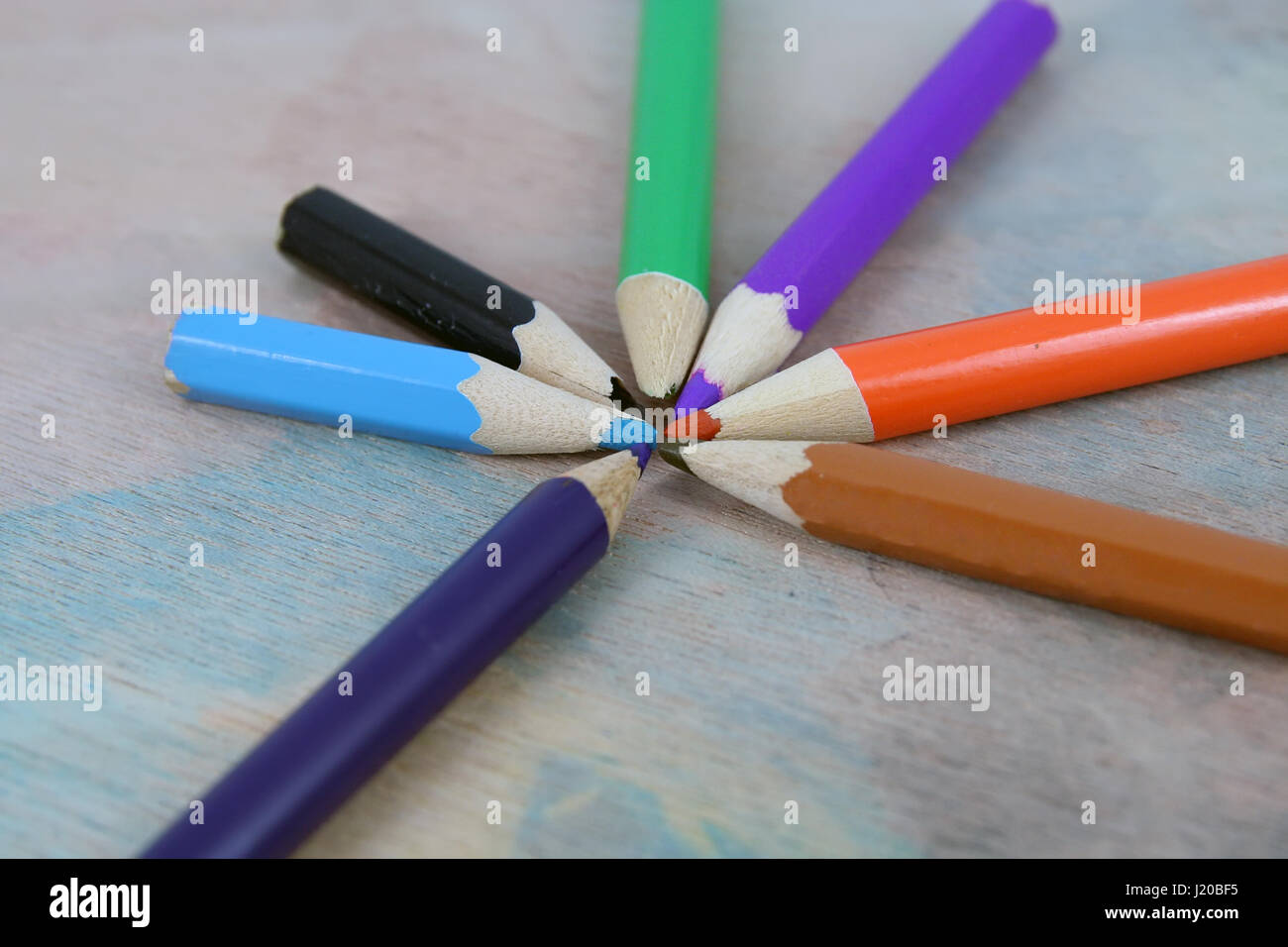Kids crayons. Wooden drawing crayons Stock Photo - Alamy