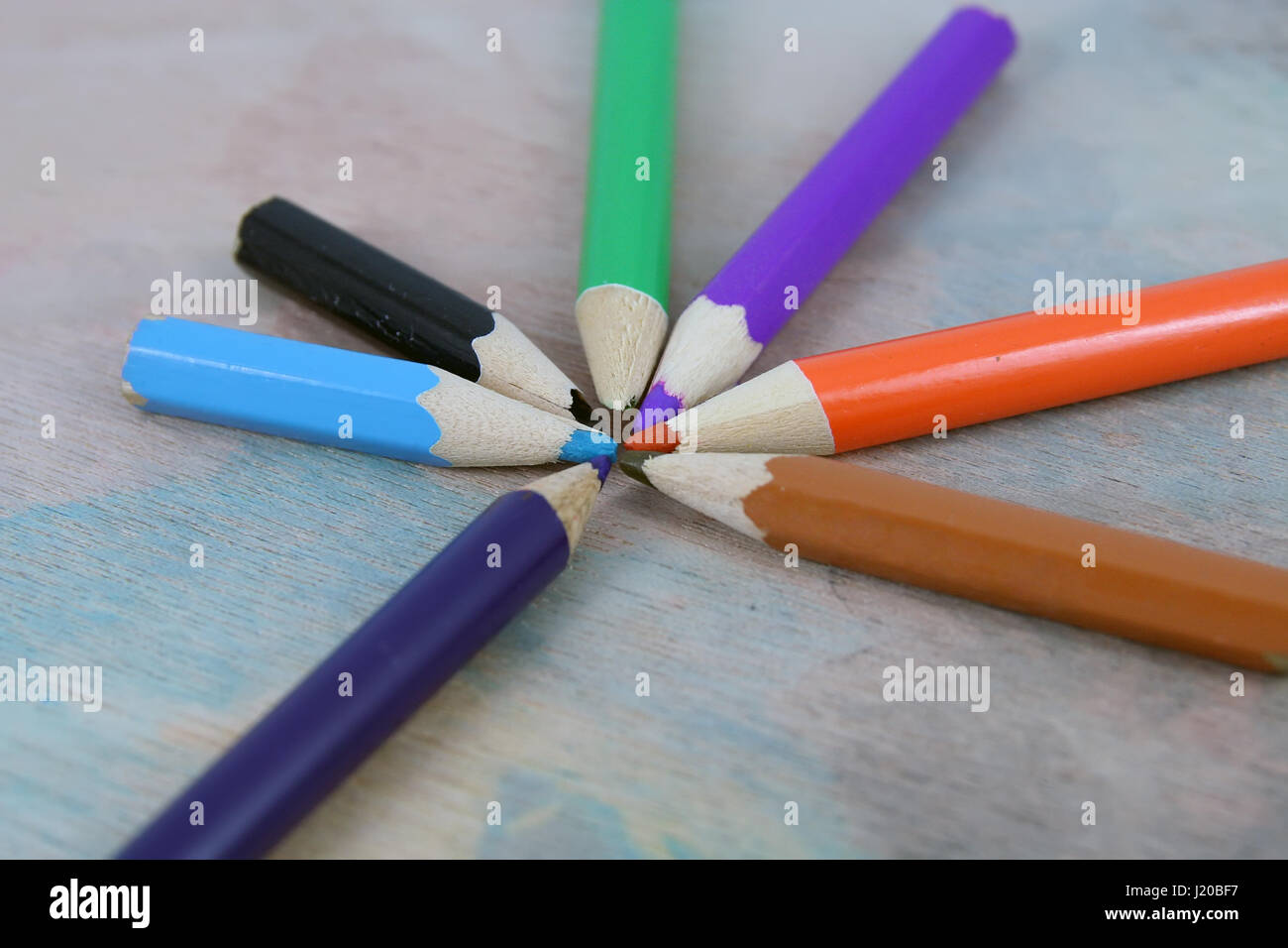 Kids crayons. Wooden drawing crayons Stock Photo - Alamy