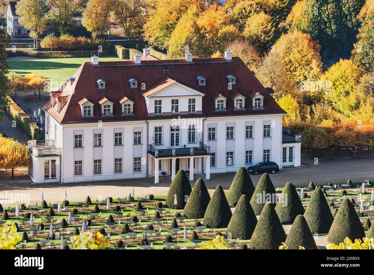 The baroque castle Wackerbarth is a wine-growing estate in Radebeul ...