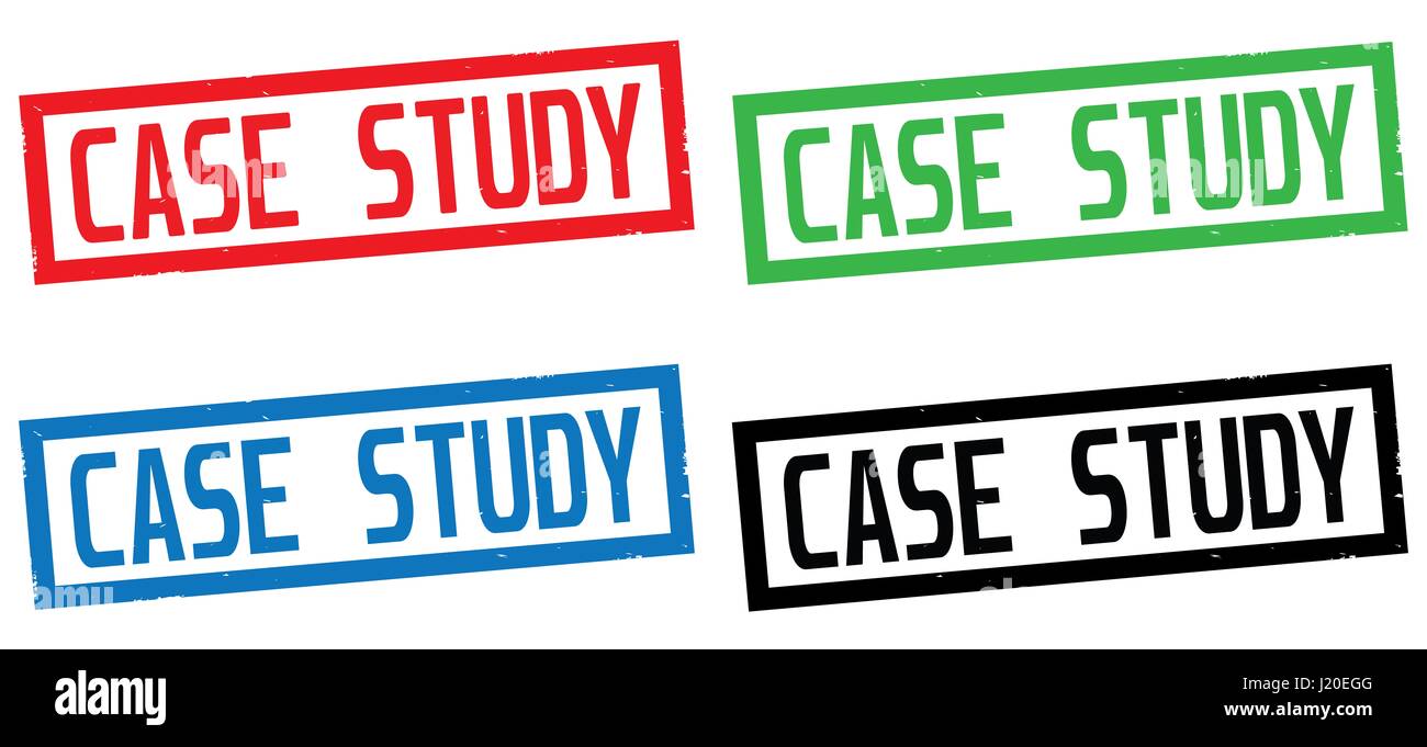 CASE STUDY text, on rectangle border stamp sign, in color set Stock ...