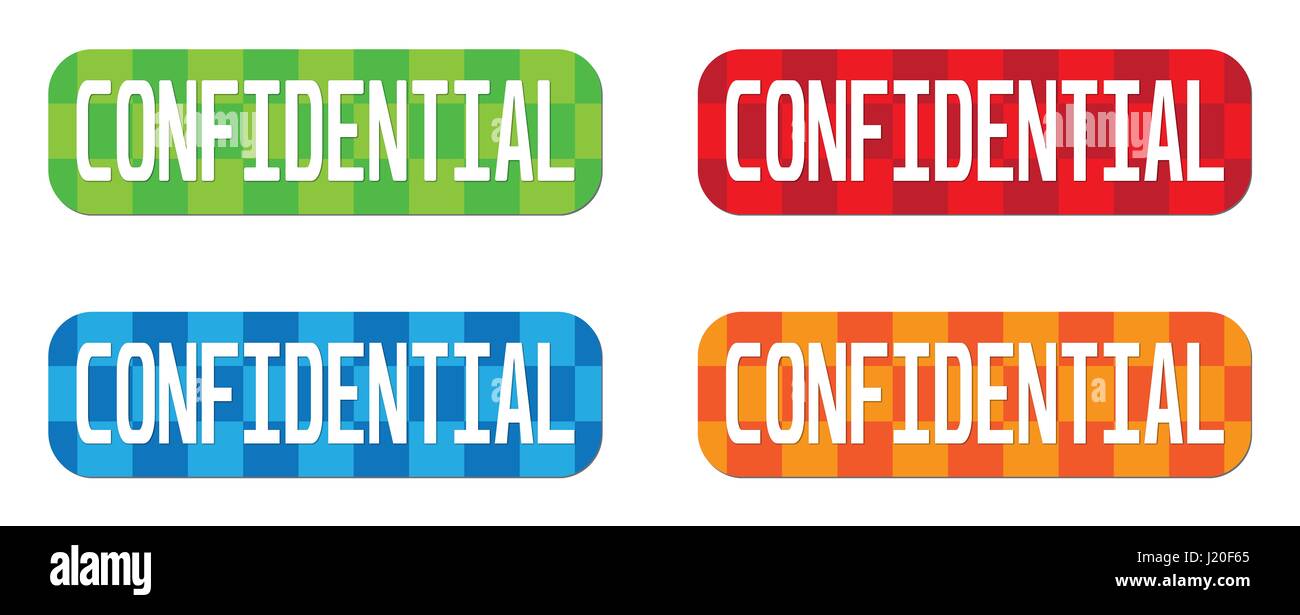 CONFIDENTIAL text, on rectangle, zig zag pattern stamp sign, in color ...