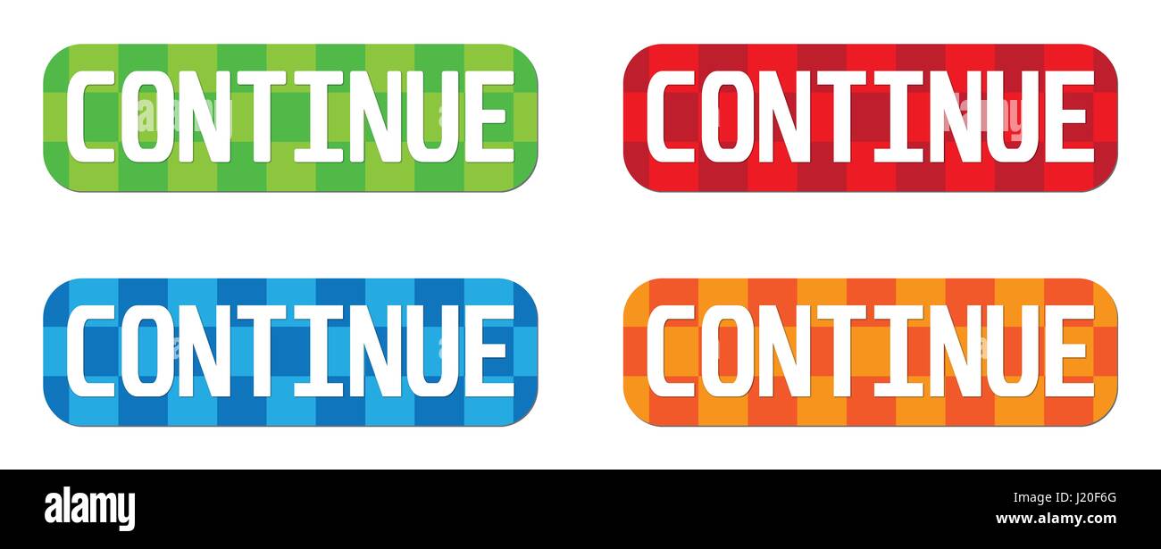 CONTINUE text, on rectangle, zig zag pattern stamp sign, in color set ...