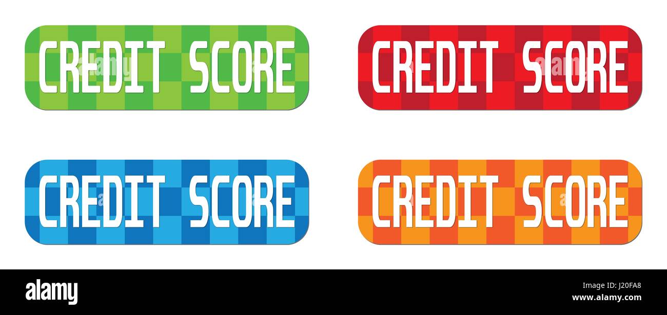 CREDIT SCORE text, on rectangle, zig zag pattern stamp sign, in color ...
