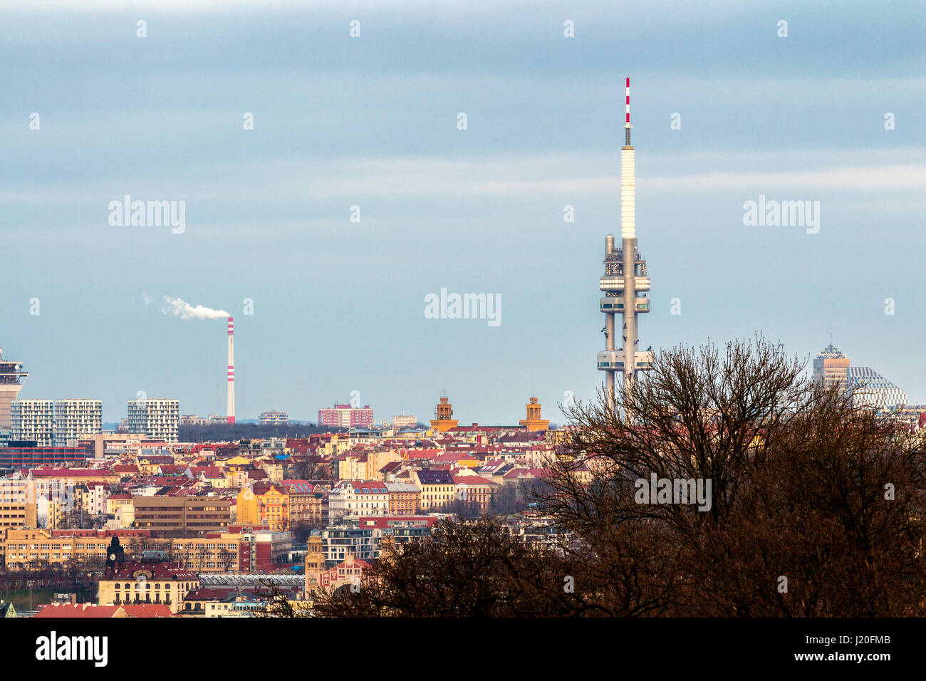 Zizkov Television Tower in Prague - Czech Republic Stock Photo - Alamy