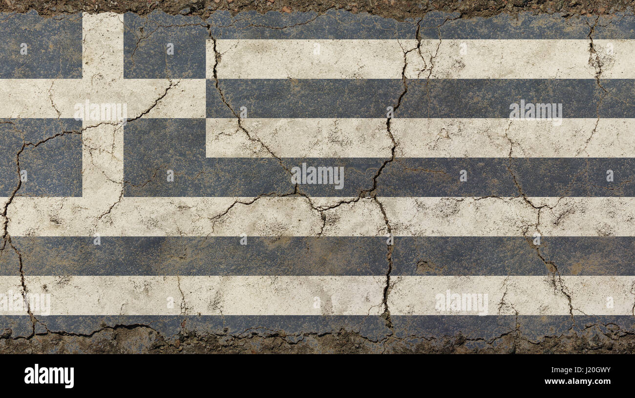 Broken wall greece flag hi-res stock photography and images - Alamy