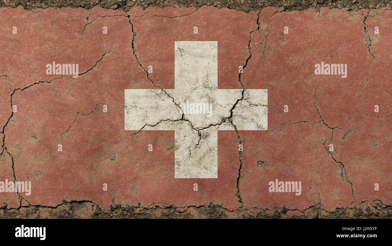 Old grunge vintage dirty faded shabby distressed Swiss Confederation or ...