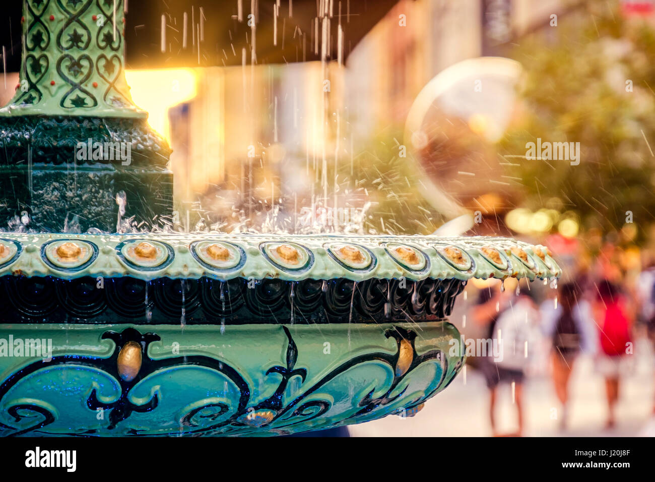 Adelaide Arcade fountain at Rundle Mall with Balls on the background ...