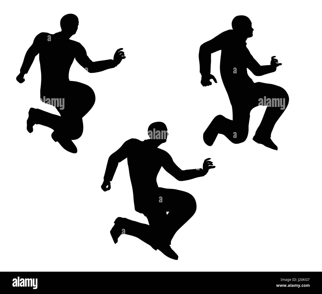 EPS 10 vector illustration of businessman silhouette in super power ...