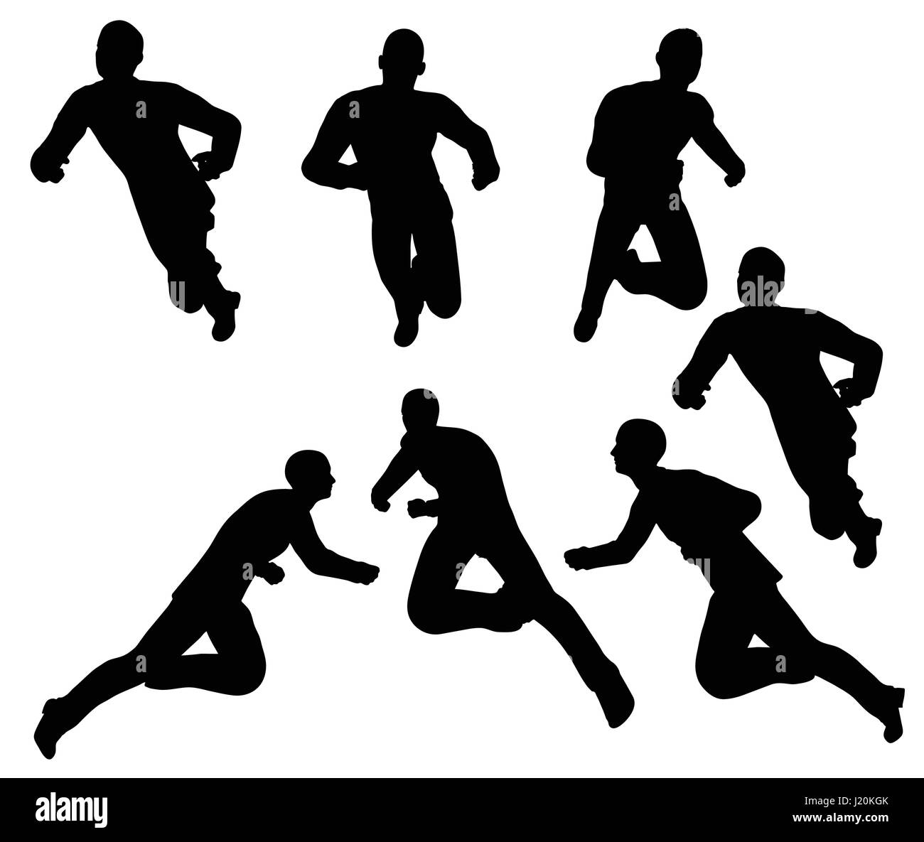 EPS 10 vector illustration of businessman silhouette in super power ...