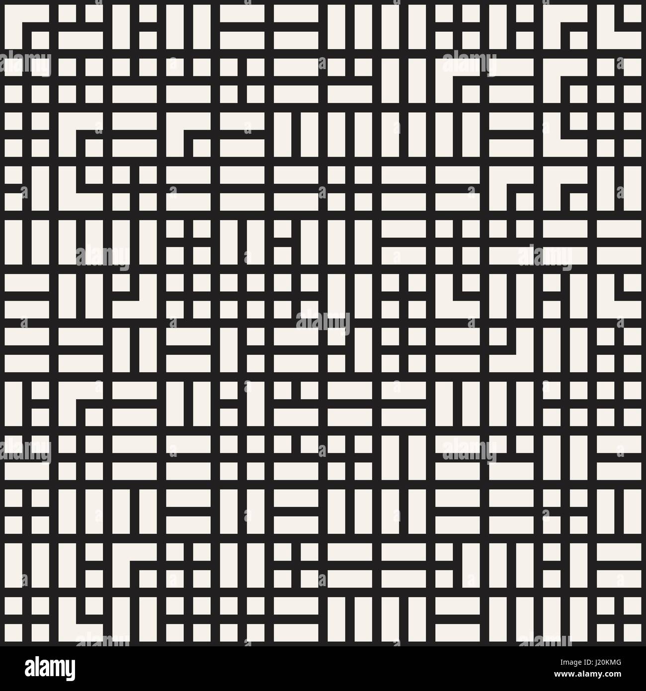 Vector seamless pattern. Mesh repeating texture. Linear grid with chaotic shapes. Stylish ...