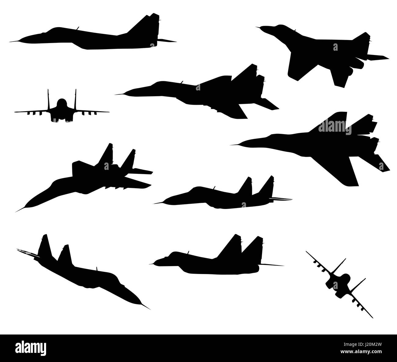 EPS 10 vector illustration of Mig-29 on white background Stock Vector ...