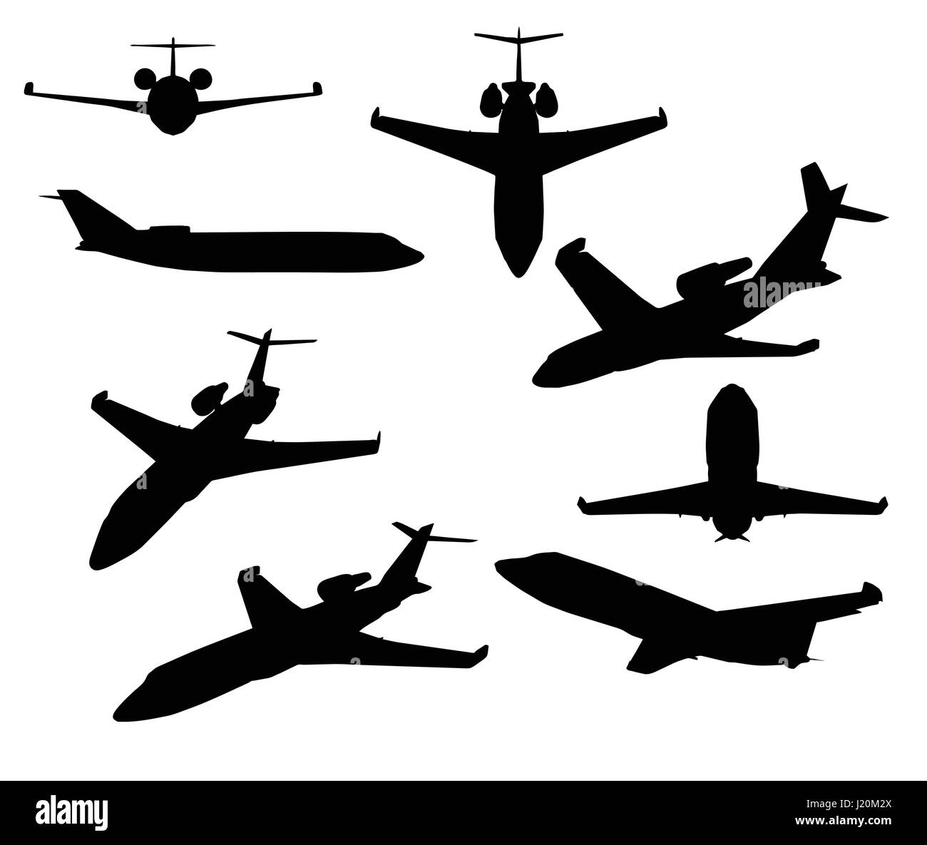 EPS 10 vector illustration of Private Jet on white background Stock ...