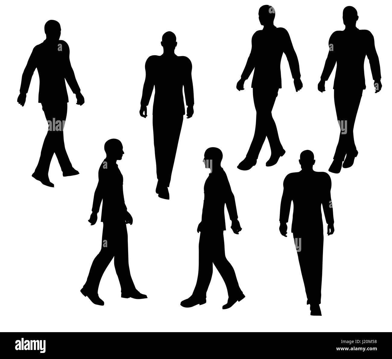 EPS 10 vector illustration of businessman walking on white background ...