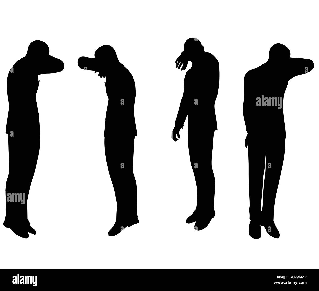 EPS 10 vector illustration of businessman Male Shame on white ...