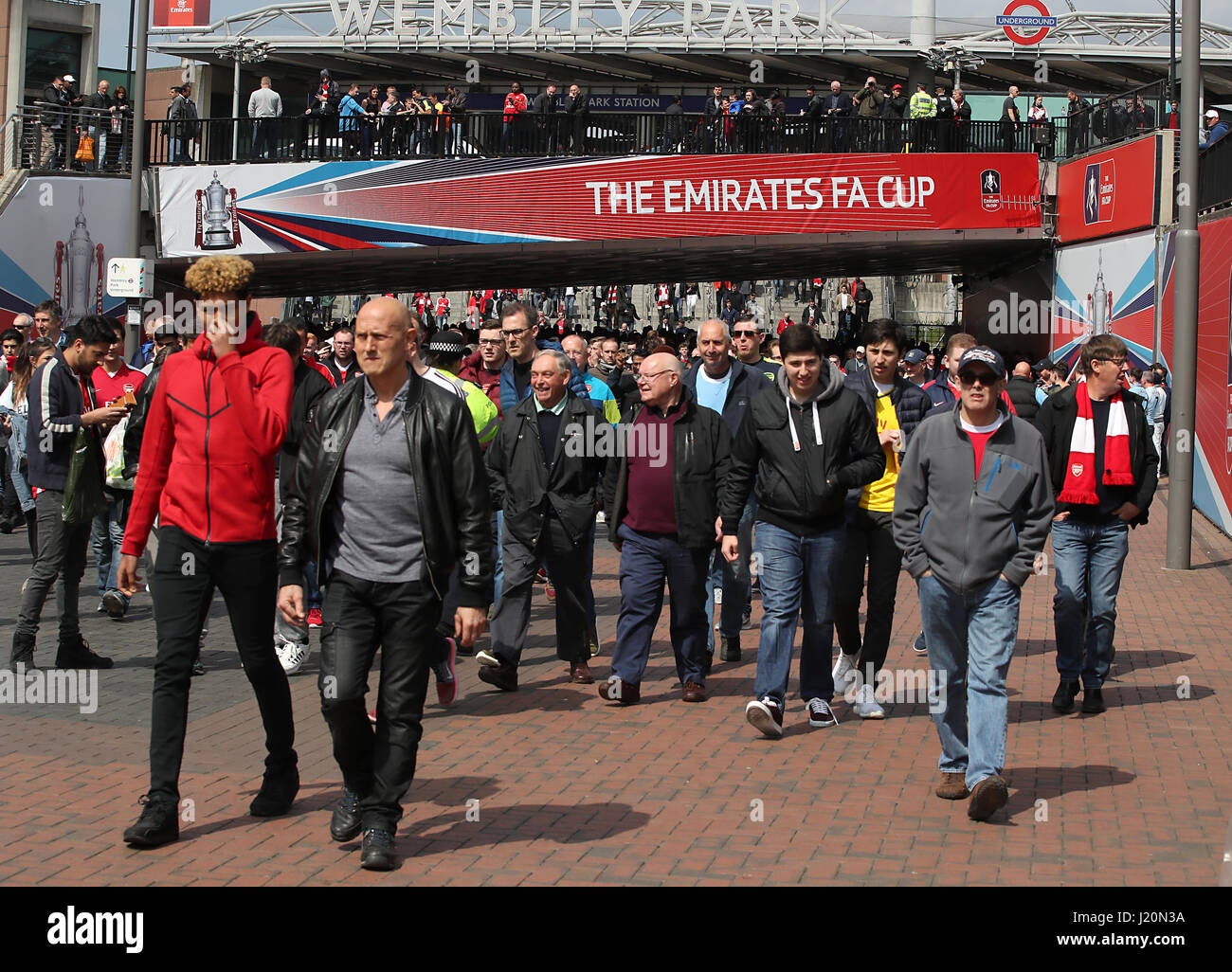Arsenal fans arriving for the Emirates FA Cup, Semi Final match at ...