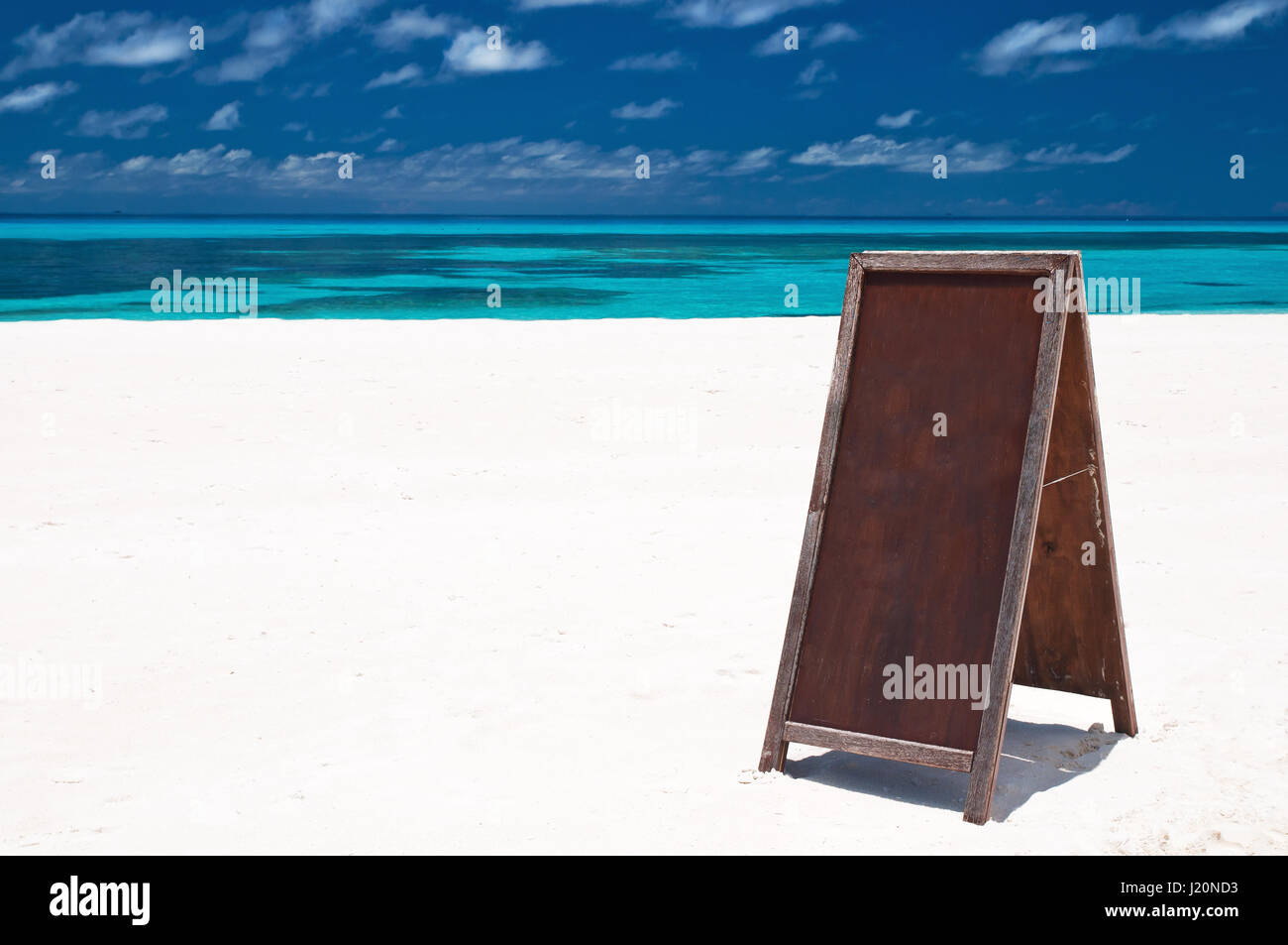 blank menu board at the beach Stock Photo - Alamy