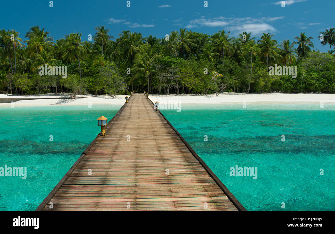 Jetty to a beautiful untouched beach Stock Photo - Alamy