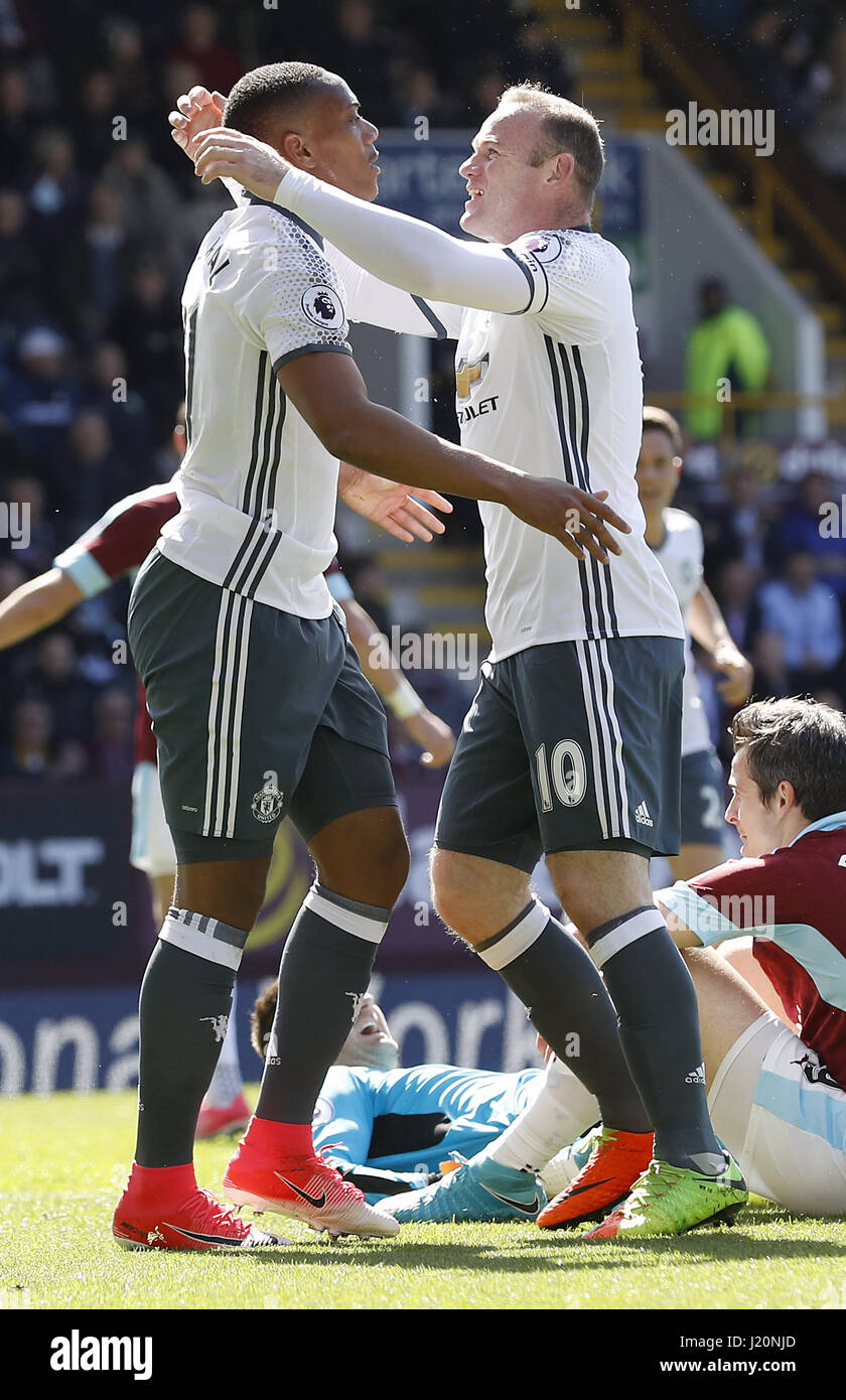 Manchester United's Anthony Martial (left) celebrates scoring his side ...