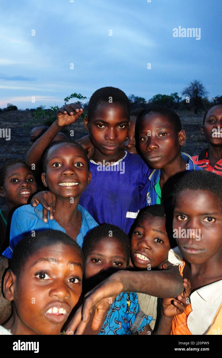 Malawian children at night Stock Photo - Alamy