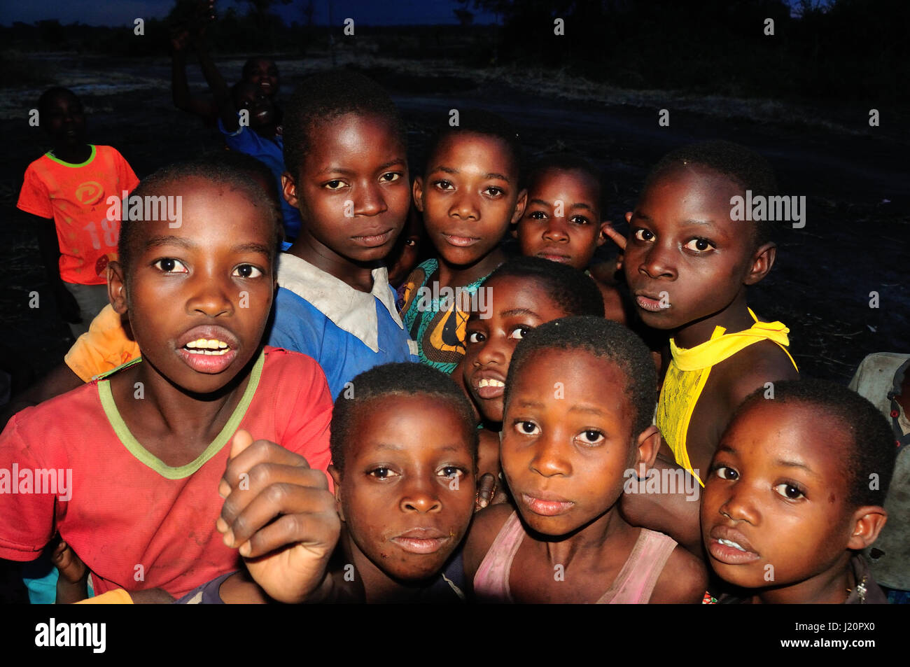 Malawian children at night Stock Photo - Alamy