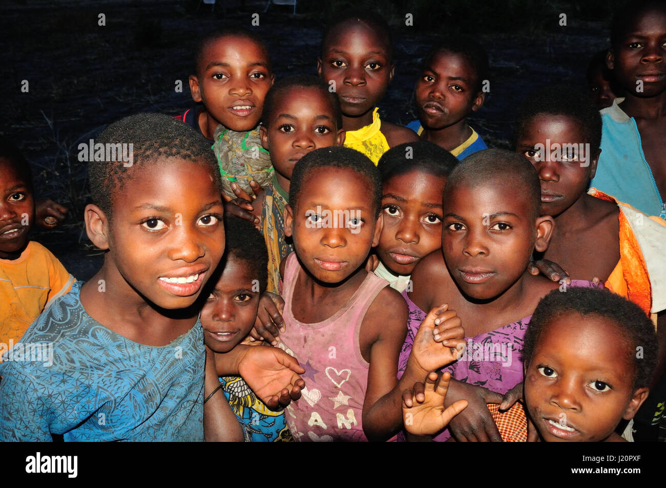 Malawian children at night Stock Photo - Alamy