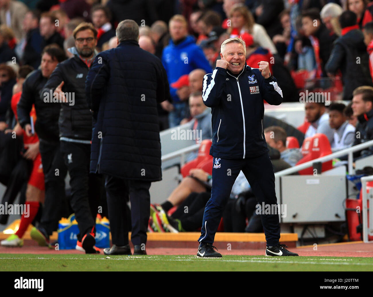 Crystal Palace assistant manager Sammy Lee celebrates at full time ...